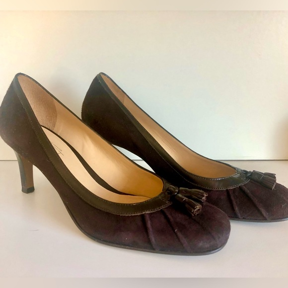 LOFT | Shoes | Ann Taylor Loft Peyton Dark Brown Suede Heels | Poshmark